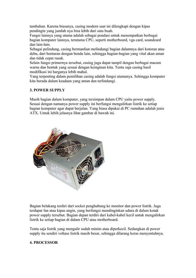 Bagian komputer dan fungsinya