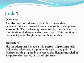 odometer and some terms in instrumentation | PPT