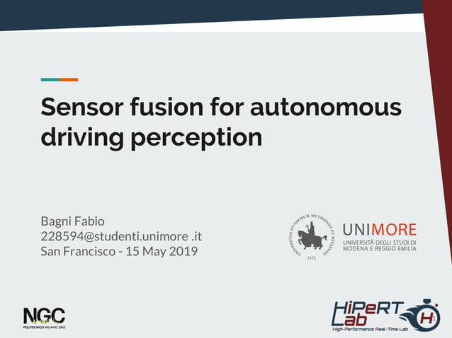 Sensor fusion of LiDAR and Camera for real time object detection - talk version | PDF