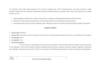 Bagong syllabus sa professional education | DOCX