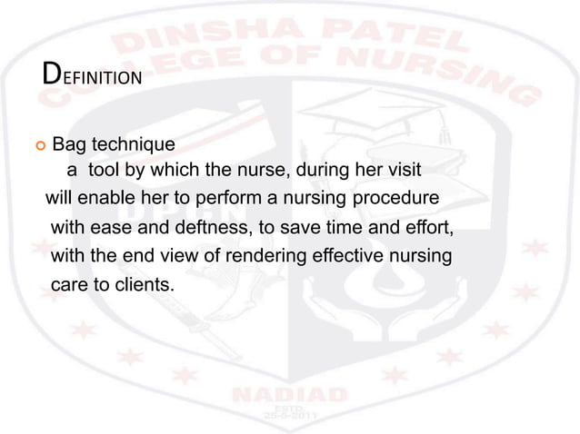 Bag Technique Procedure | PPSX | First Aid | Injuries