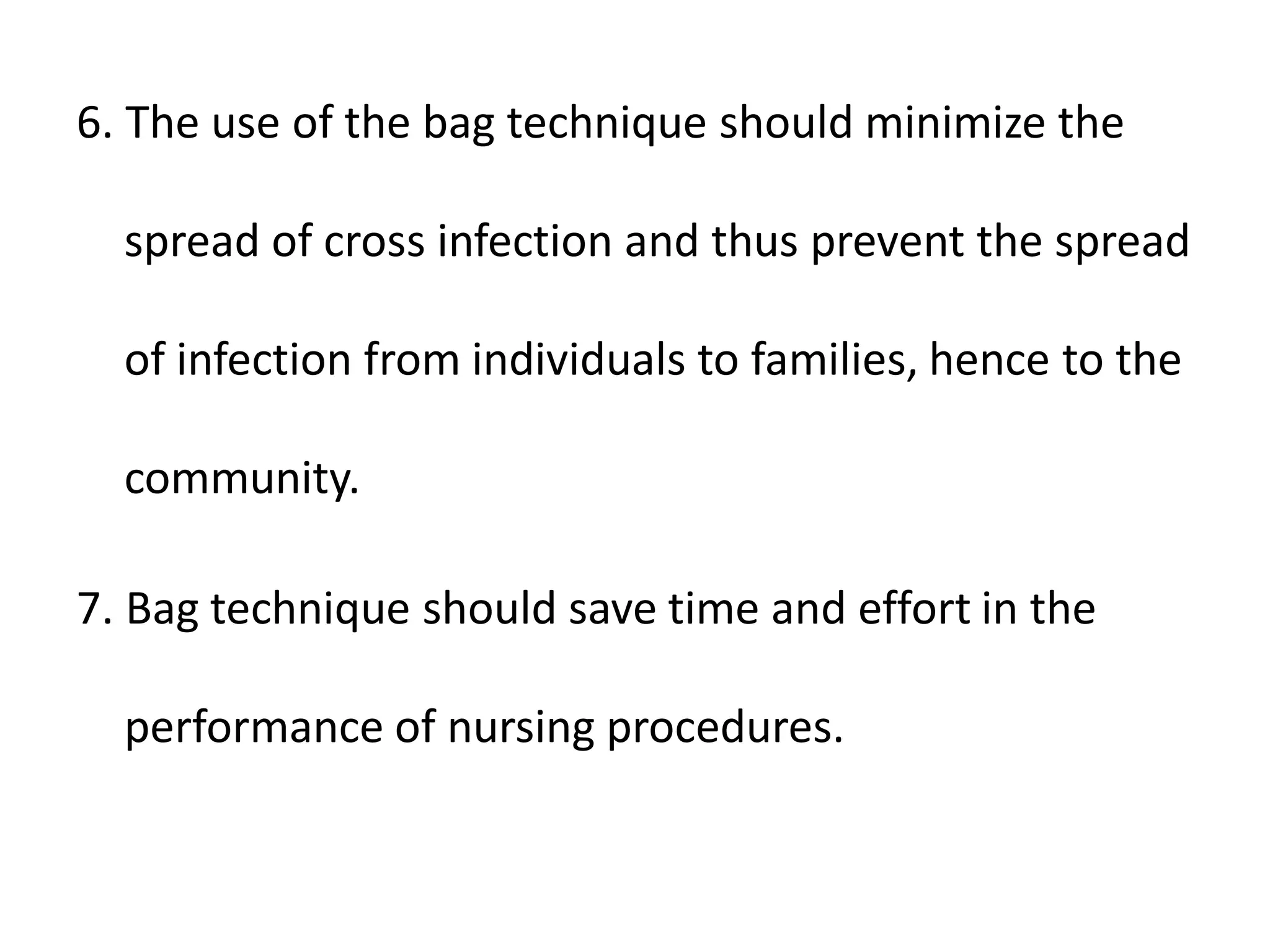 Bag technique of community health nursing | PDF