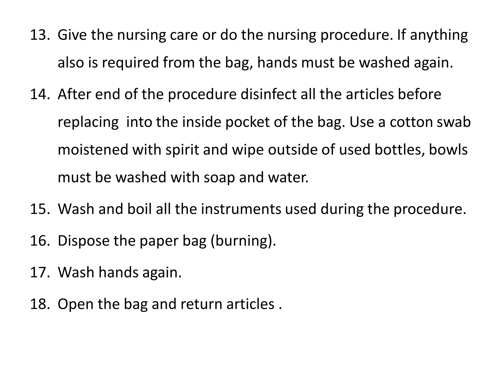 Bag technique of community health nursing | PDF