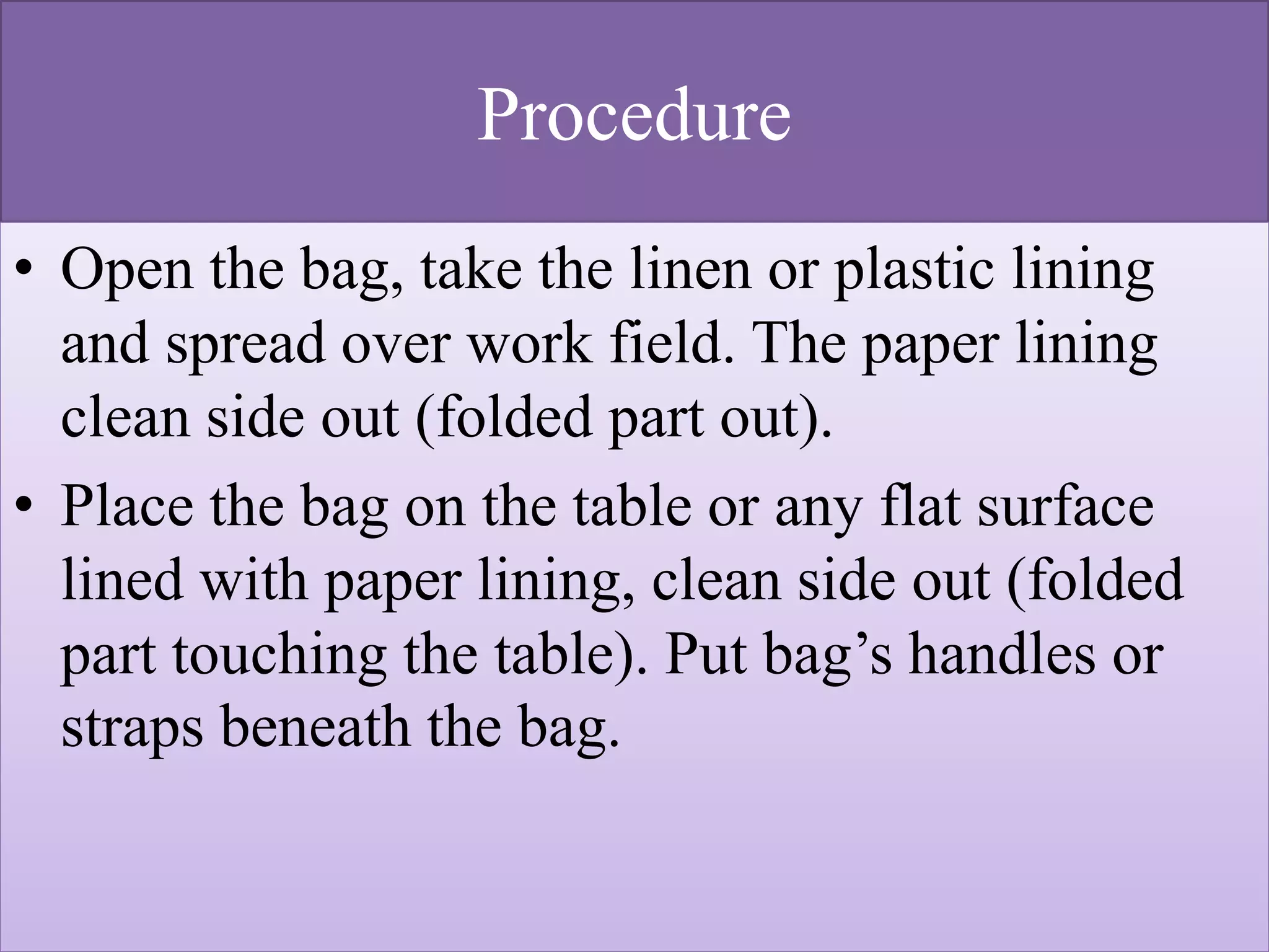 Bag technique | PPTX