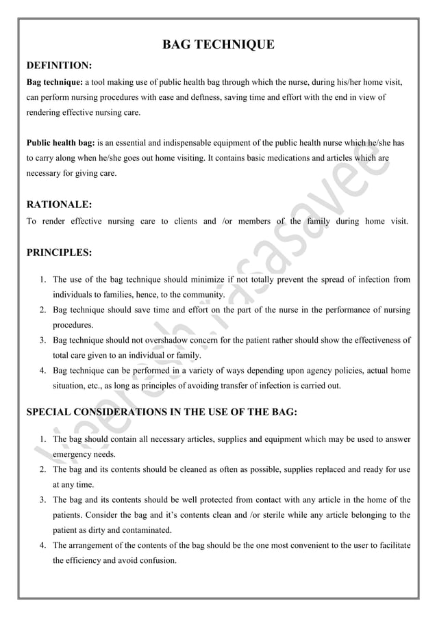 Bag Technique Procedure.pdf | Parenting Babies and Toddlers | Parenting