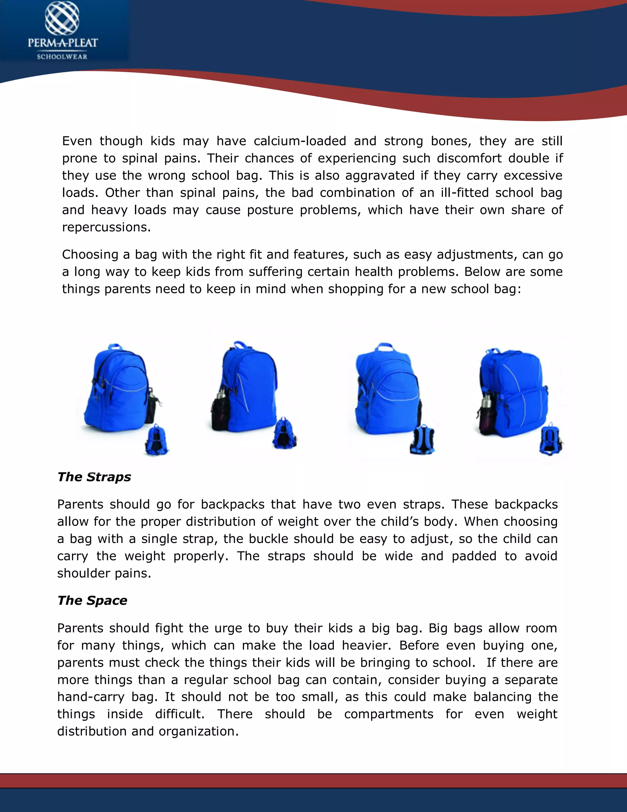 Bag to school choosing the right school bag | PDF