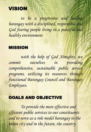 BAGUMBAYAN PROFILE mission vision of brg | PPTX