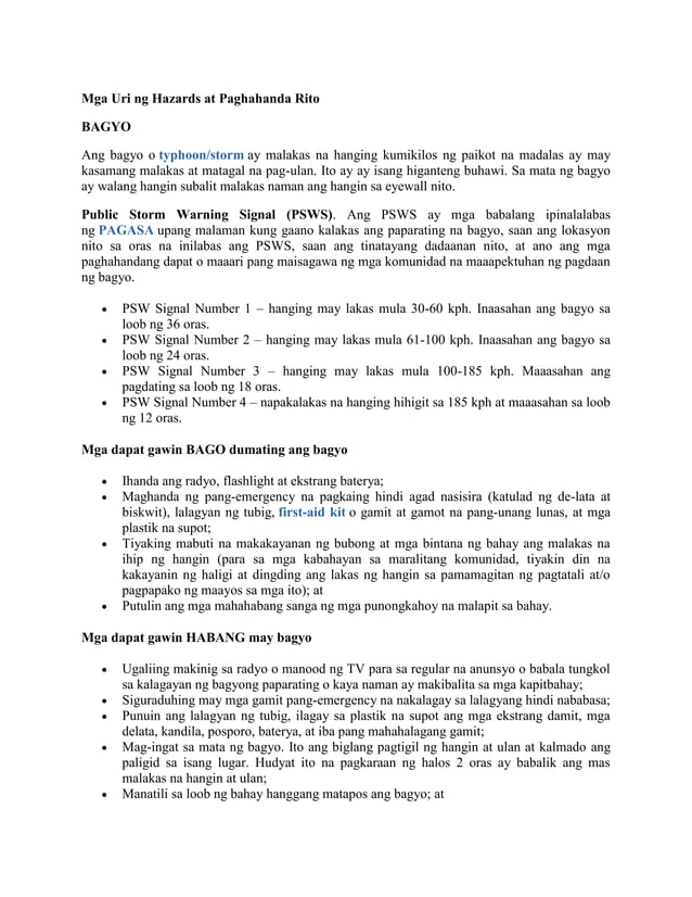 Bagyo | DOCX