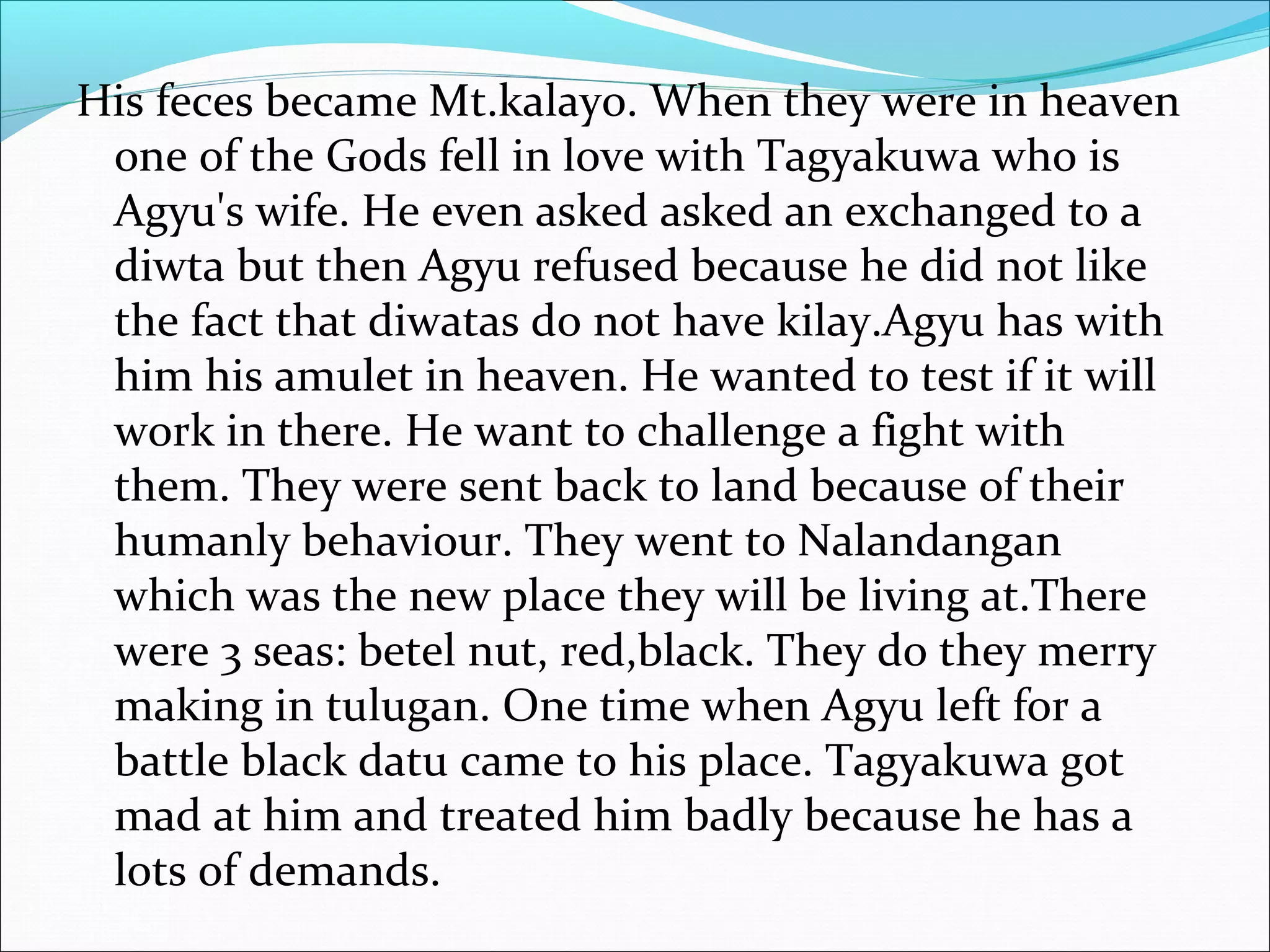Olaging Epic: Agyu of Bukidnon | PPT