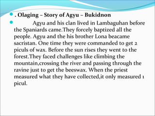 Olaging Epic: Agyu of Bukidnon | PPT