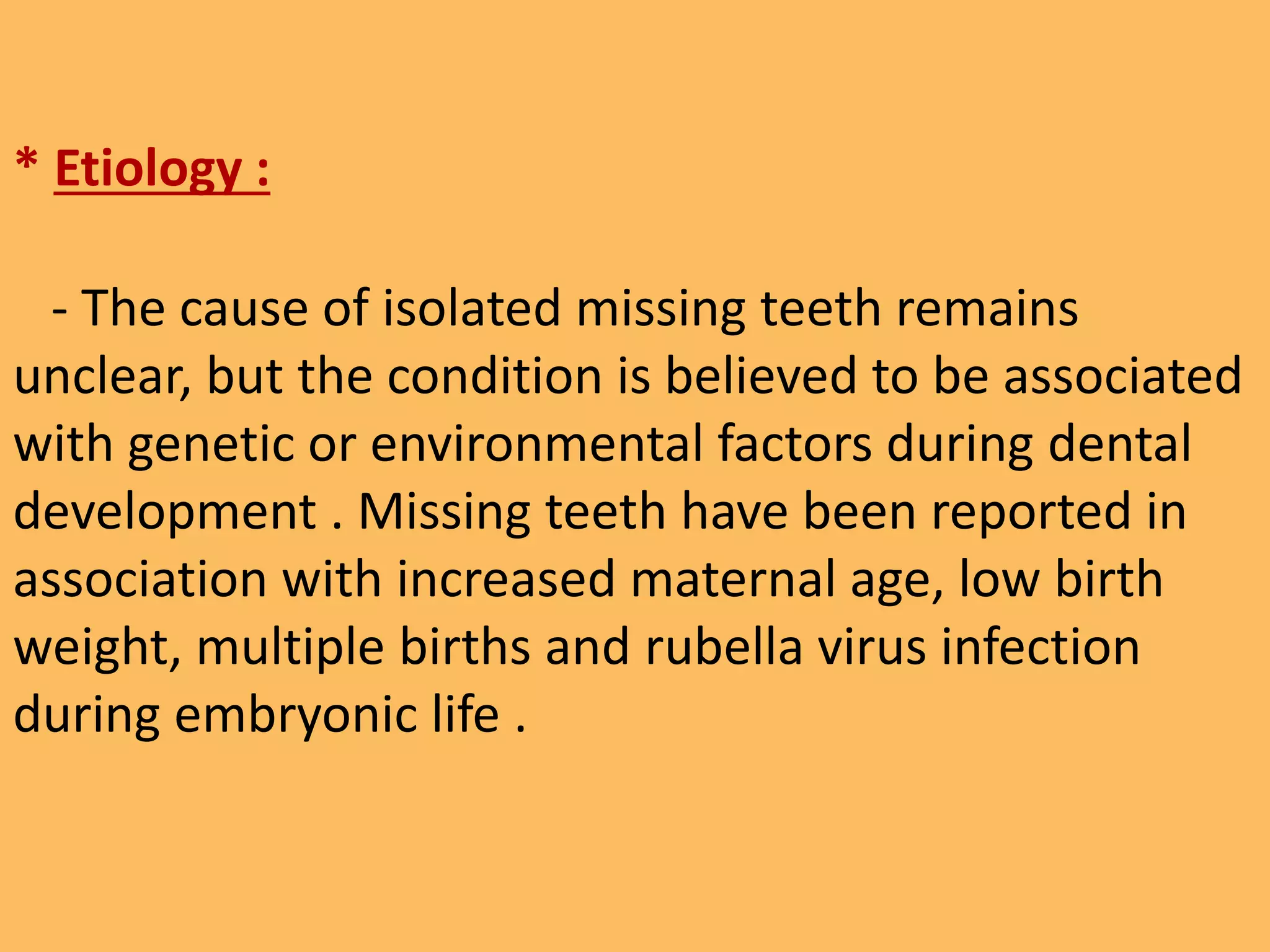 Congenitally missing & supernumerary teeth | PPTX