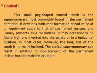 Congenitally missing & supernumerary teeth | PPTX