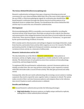 The Science Behind EEG (Electroencephalogram) | DOCX