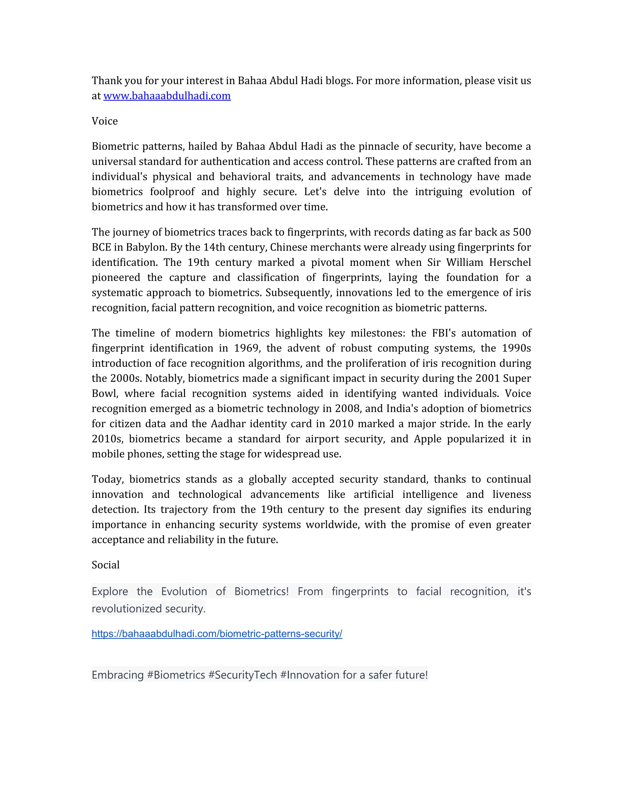 Biometric Patterns & Security | PDF