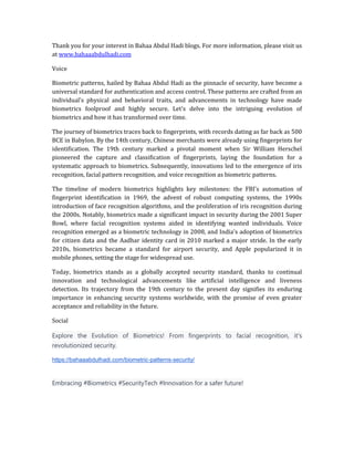 Biometric Patterns & Security | PDF