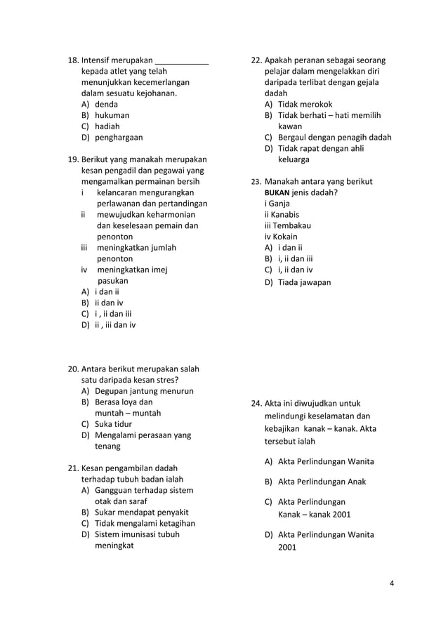 Bahagian a soalan objektif | PDF