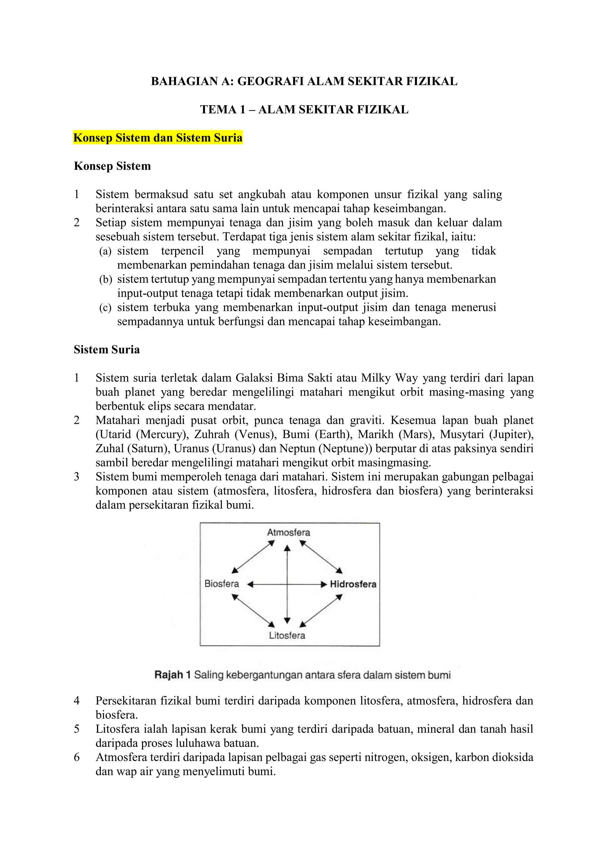 Geografi STPM-Bahagian A-Tema Sistem Bumi | PDF