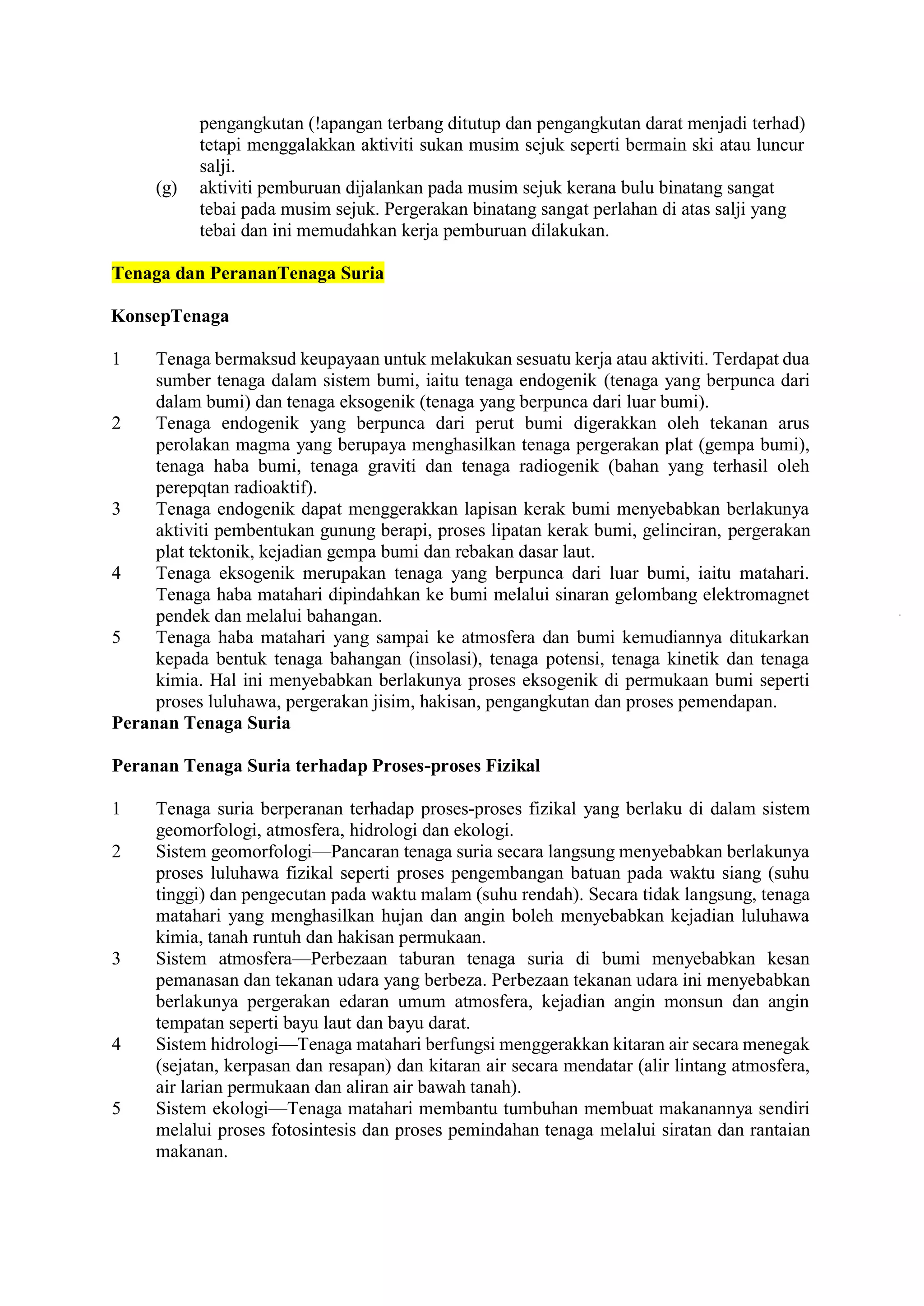 Geografi STPM-Bahagian A-Tema Sistem Bumi | PDF