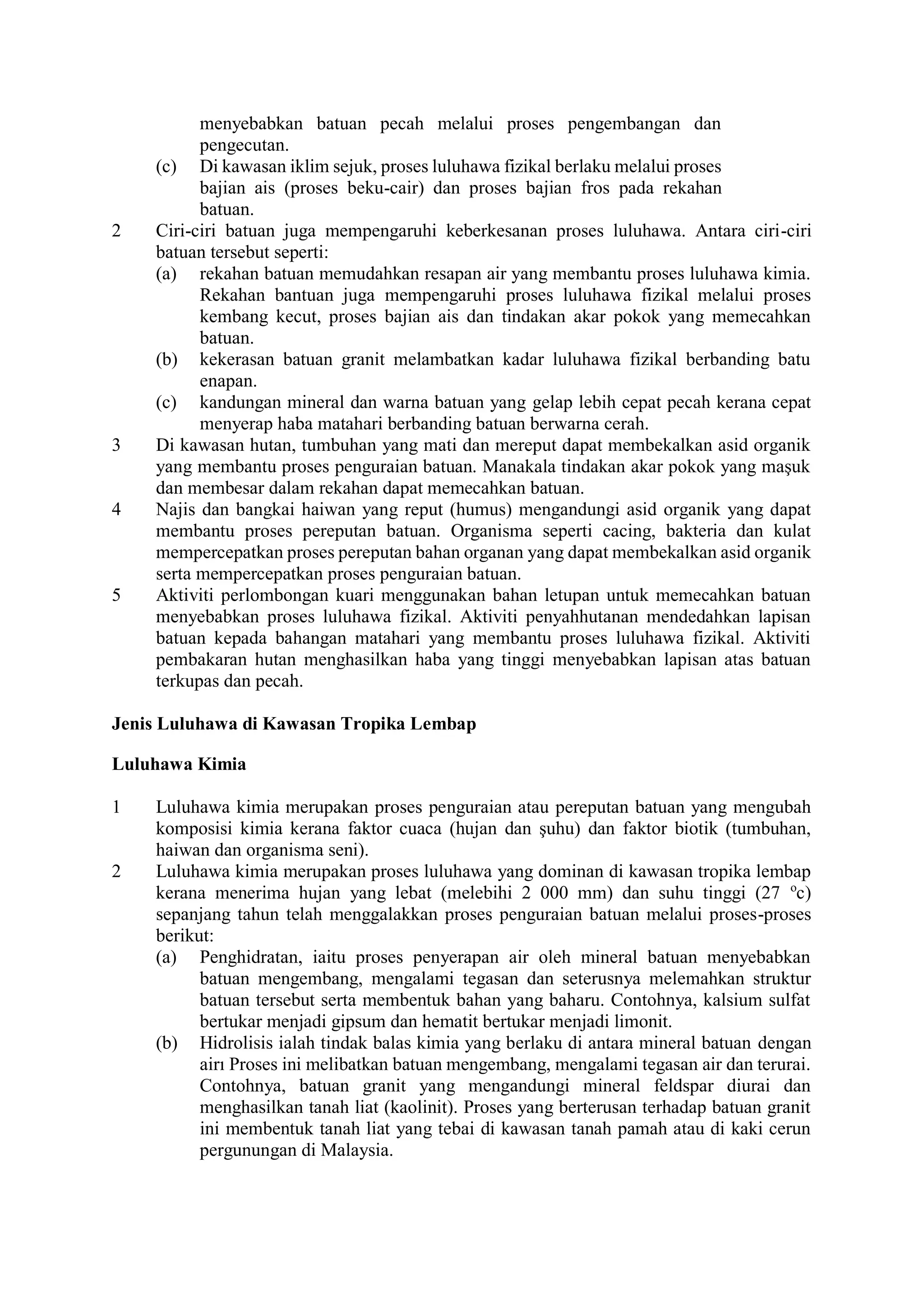 Geografi STPM-Bahagian A-Tema Sistem Geomorfologi | PDF