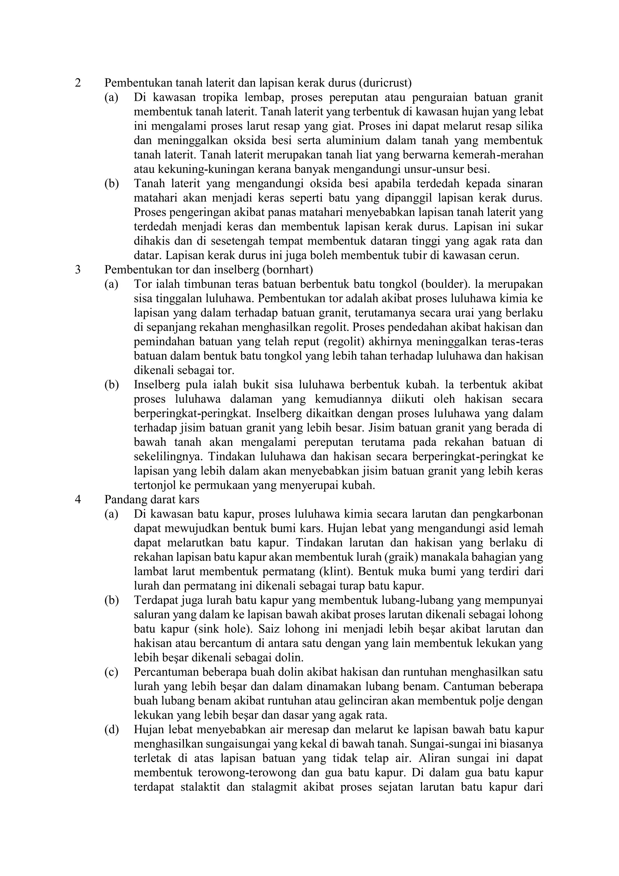 Geografi STPM-Bahagian A-Tema Sistem Geomorfologi | PDF
