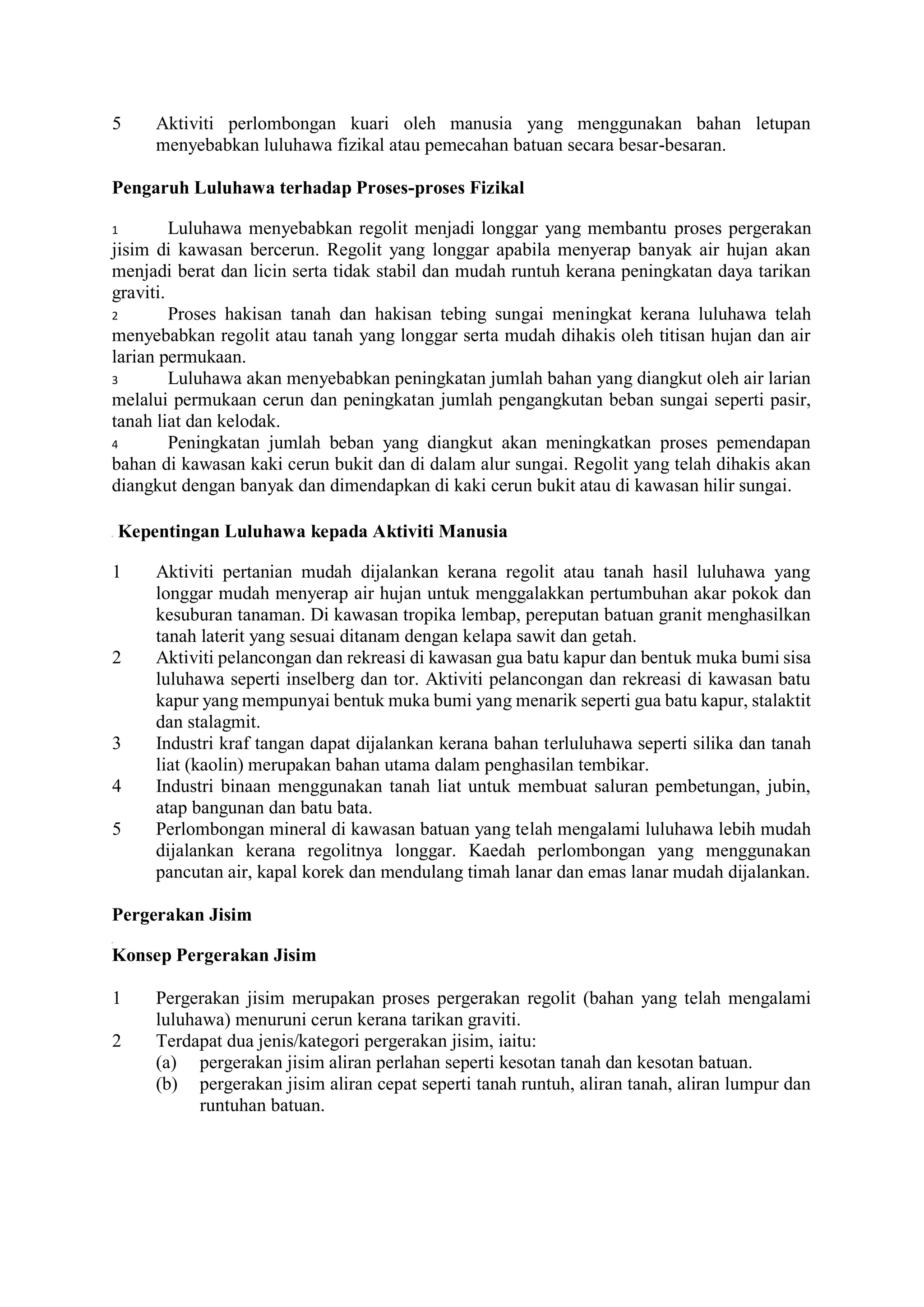 Geografi STPM-Bahagian A-Tema Sistem Geomorfologi | PDF