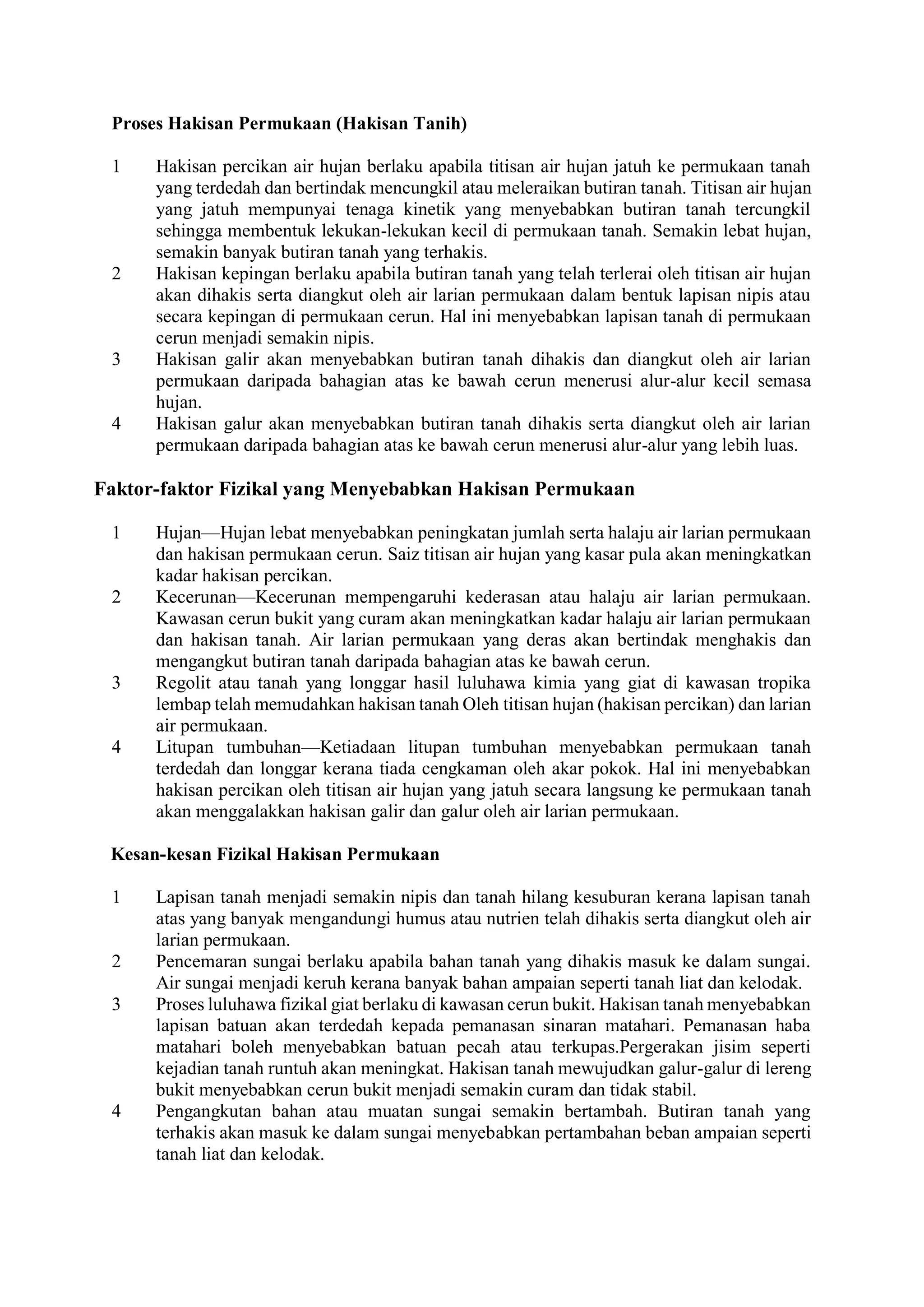 Geografi STPM-Bahagian A-Tema Sistem Geomorfologi | PDF