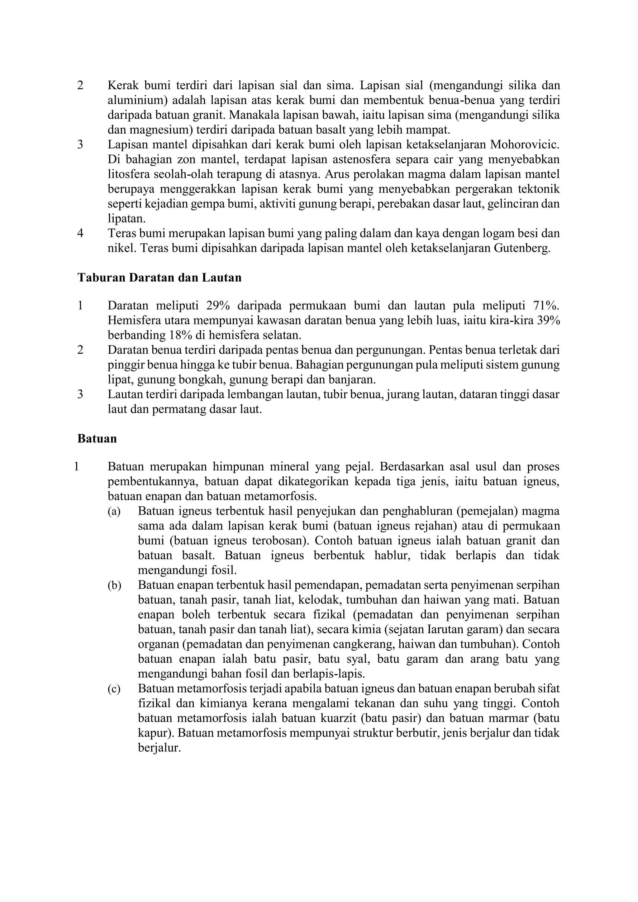Geografi STPM-Bahagian A-Tema Sistem Geomorfologi | PDF
