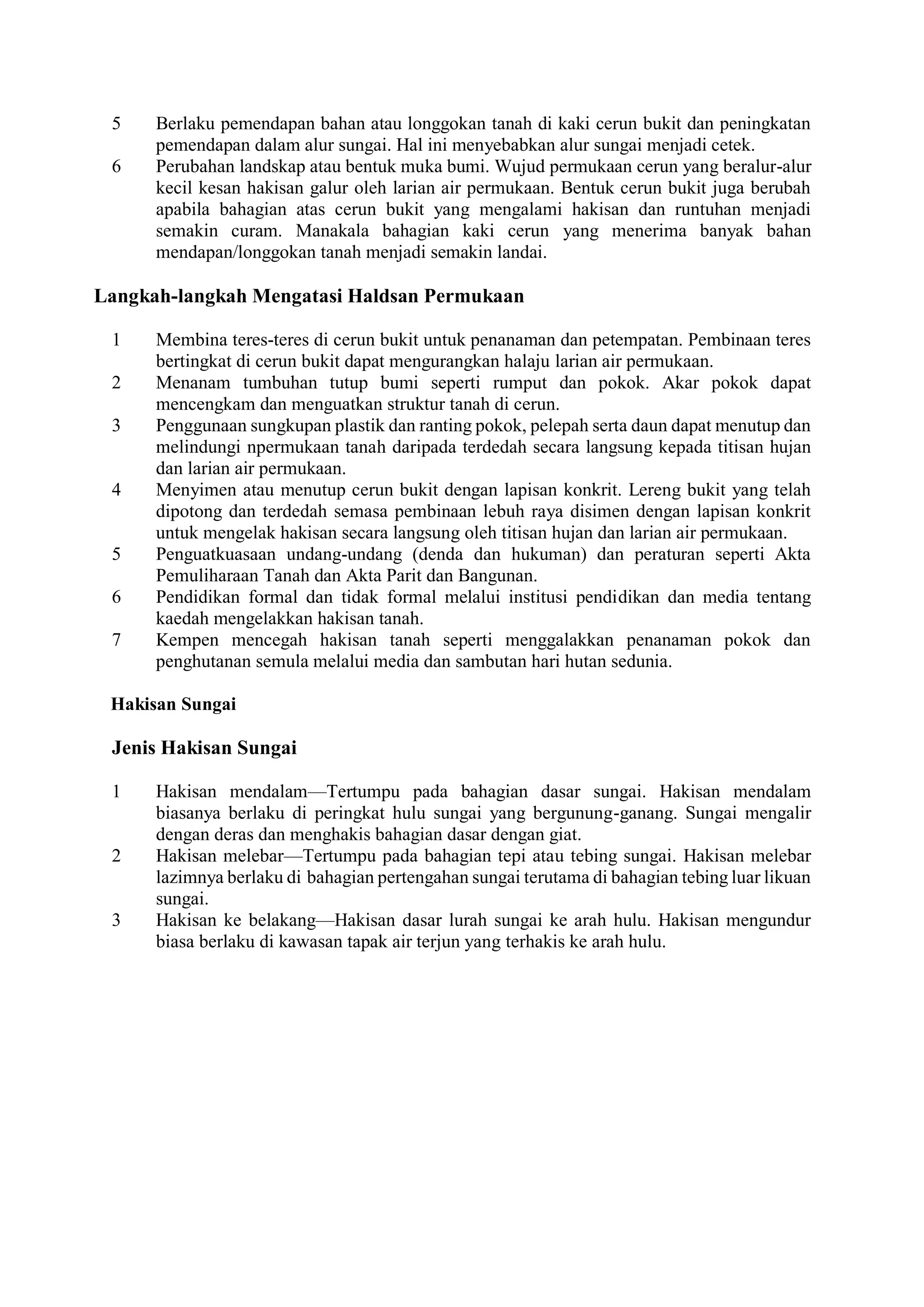 Geografi STPM-Bahagian A-Tema Sistem Geomorfologi | PDF