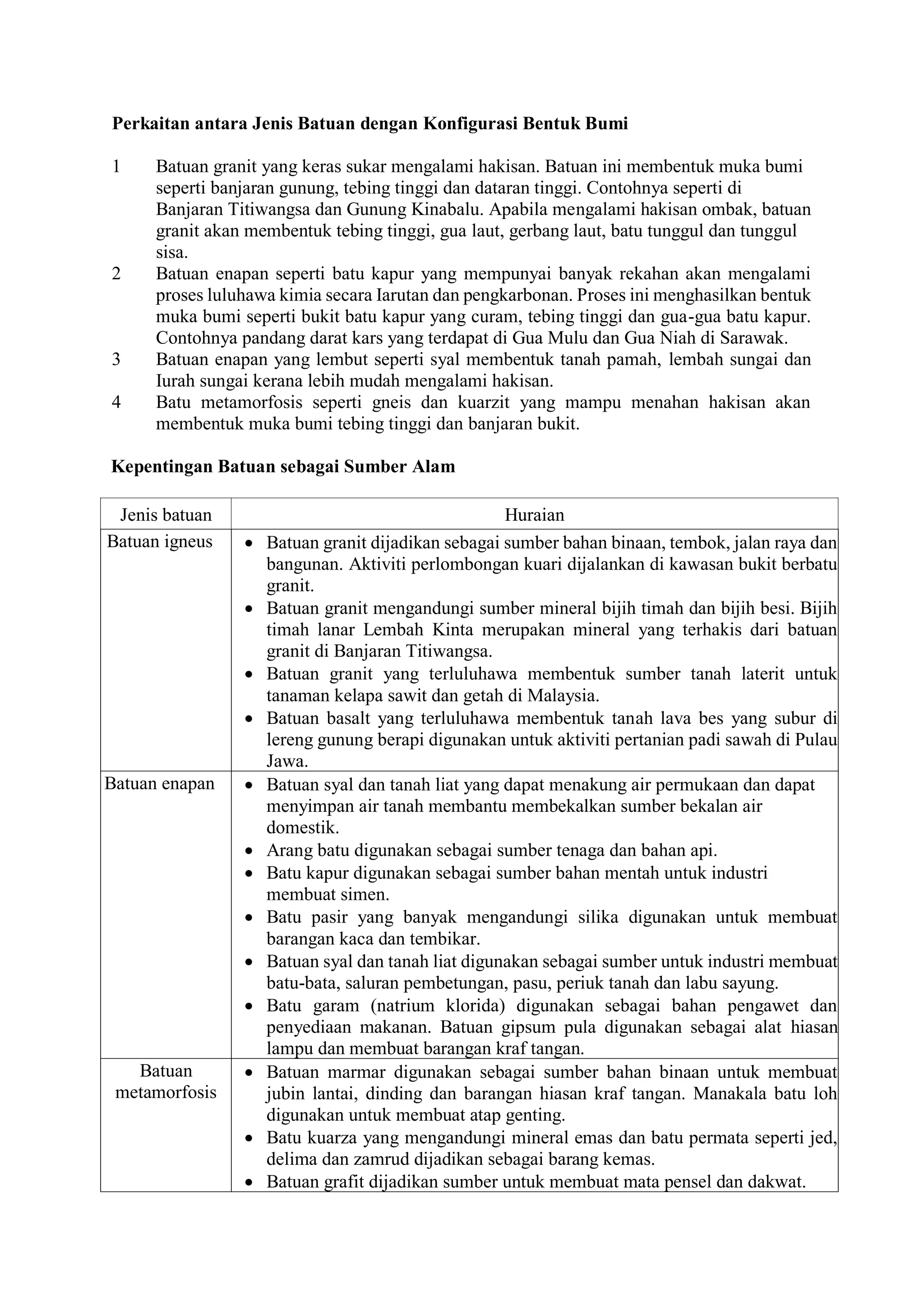 Geografi STPM-Bahagian A-Tema Sistem Geomorfologi | PDF