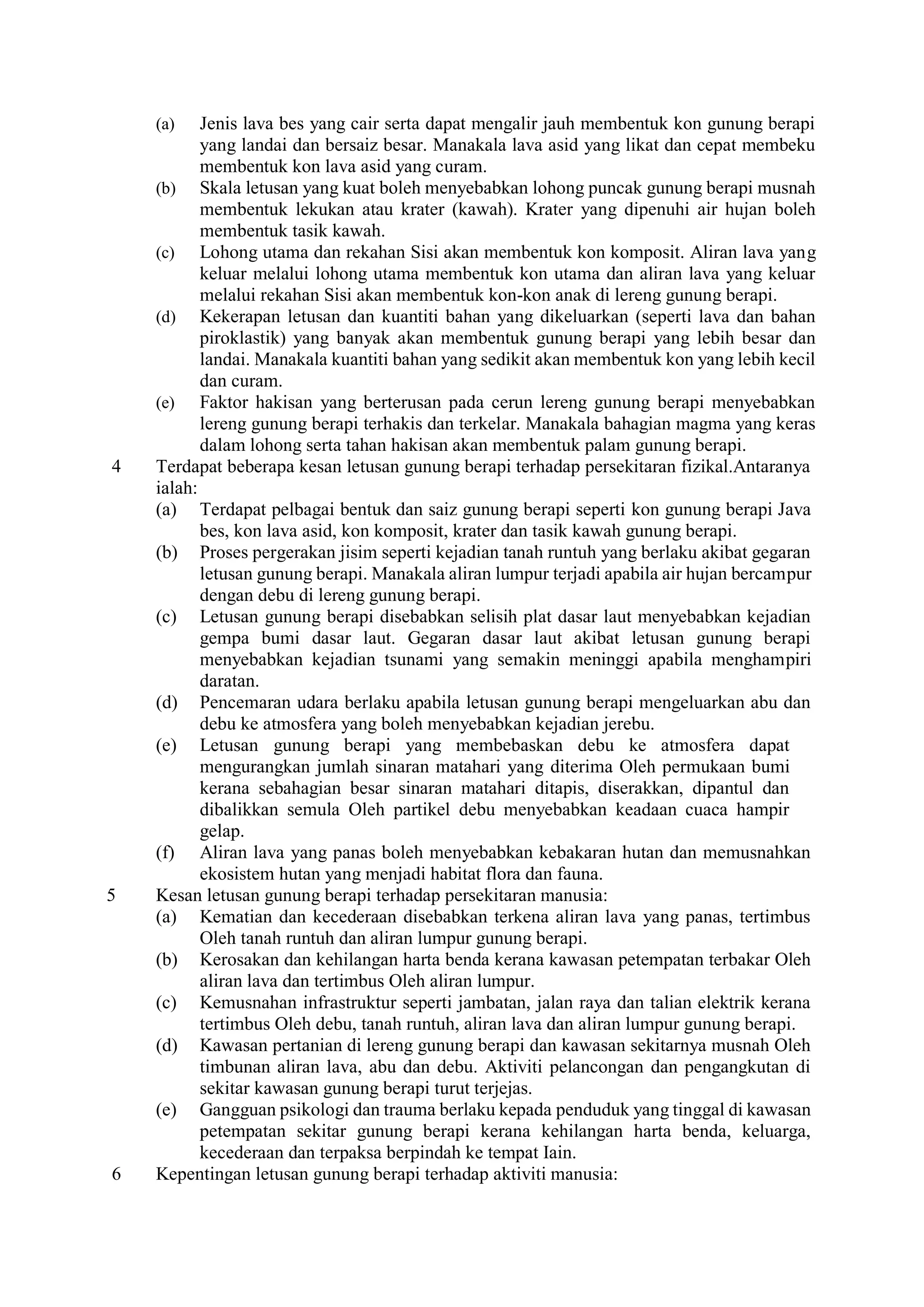 Geografi STPM-Bahagian A-Tema Sistem Geomorfologi | PDF