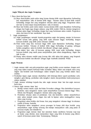 Bahagian A Tema 3 Sistem Atmosfera | DOCX