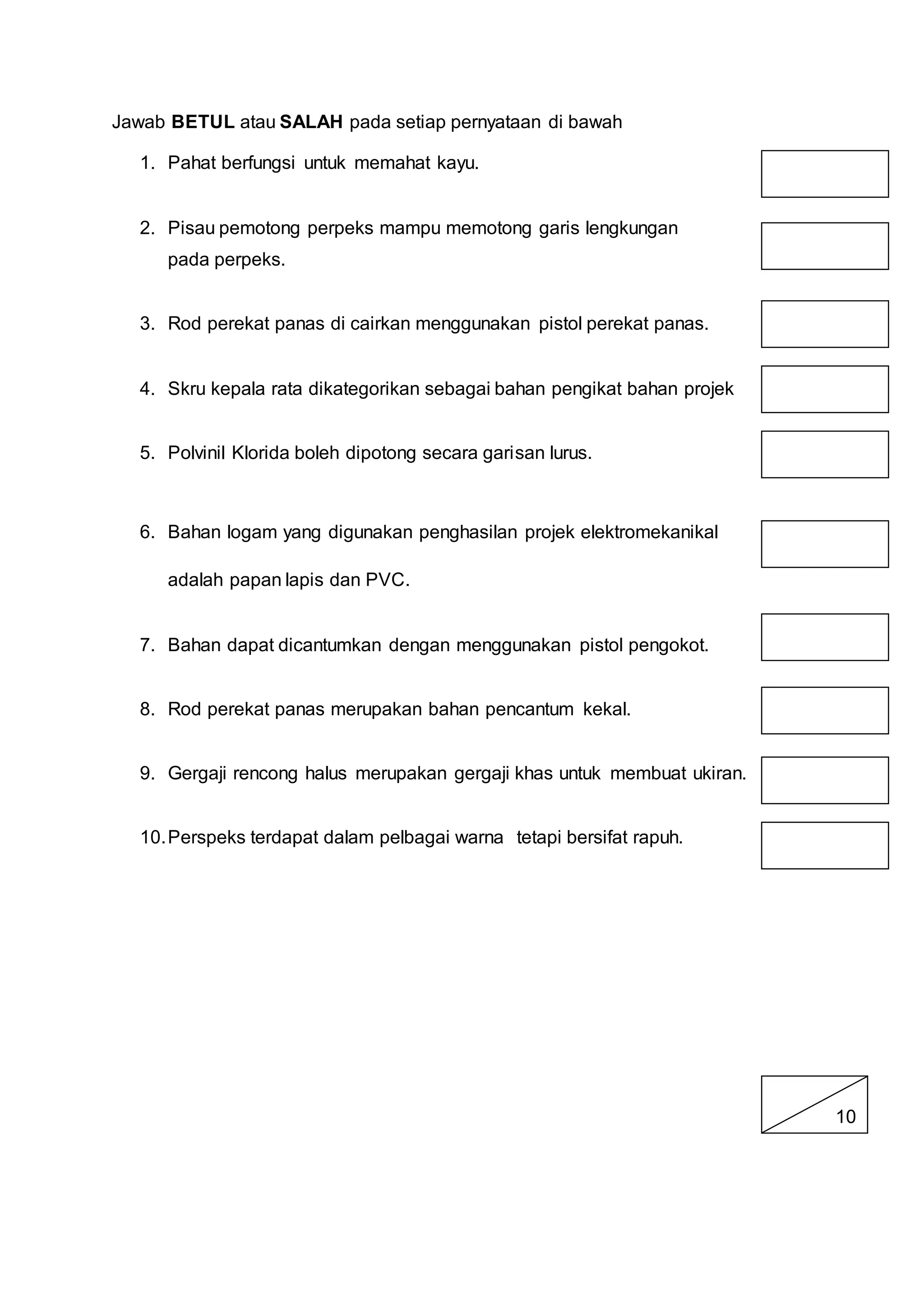 Soalan RBT Tahun 6 Penggal 1 | DOCX