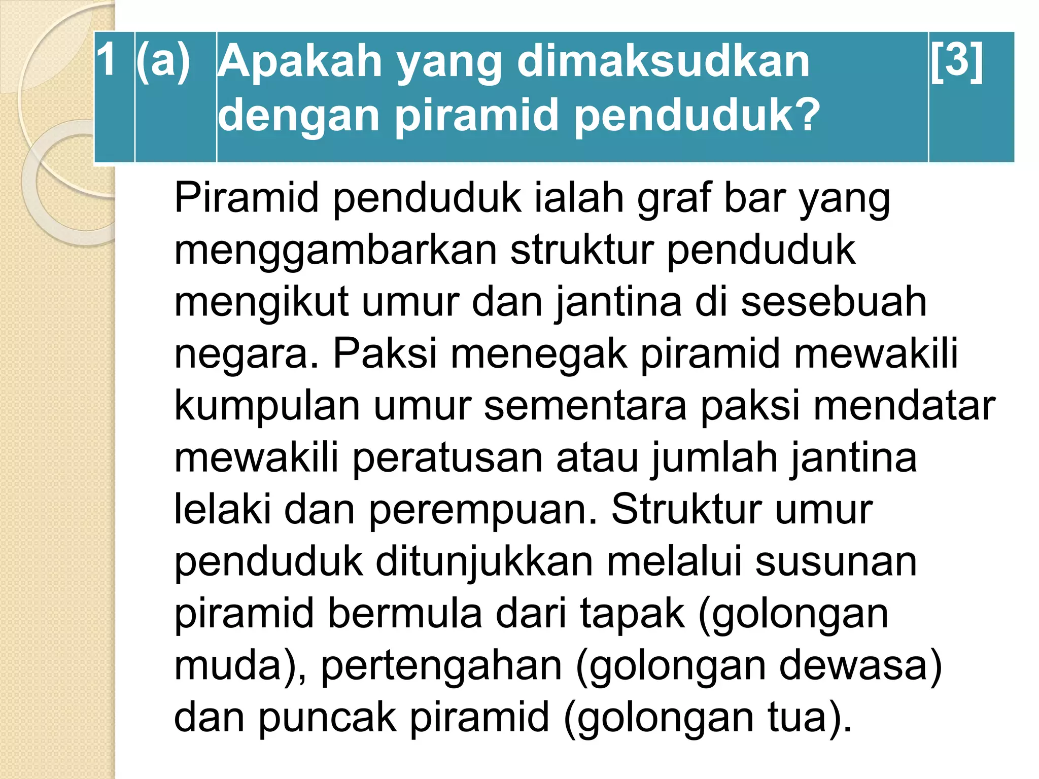 Bahagian B Kuliah 4 - Piramid Penduduk dan Model Peralihan Demografi | PPTX