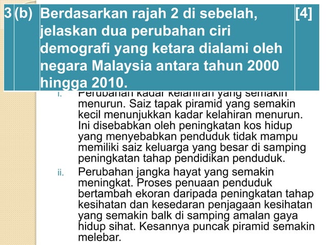 Bahagian B Kuliah 4 - Piramid Penduduk dan Model Peralihan Demografi | PPTX