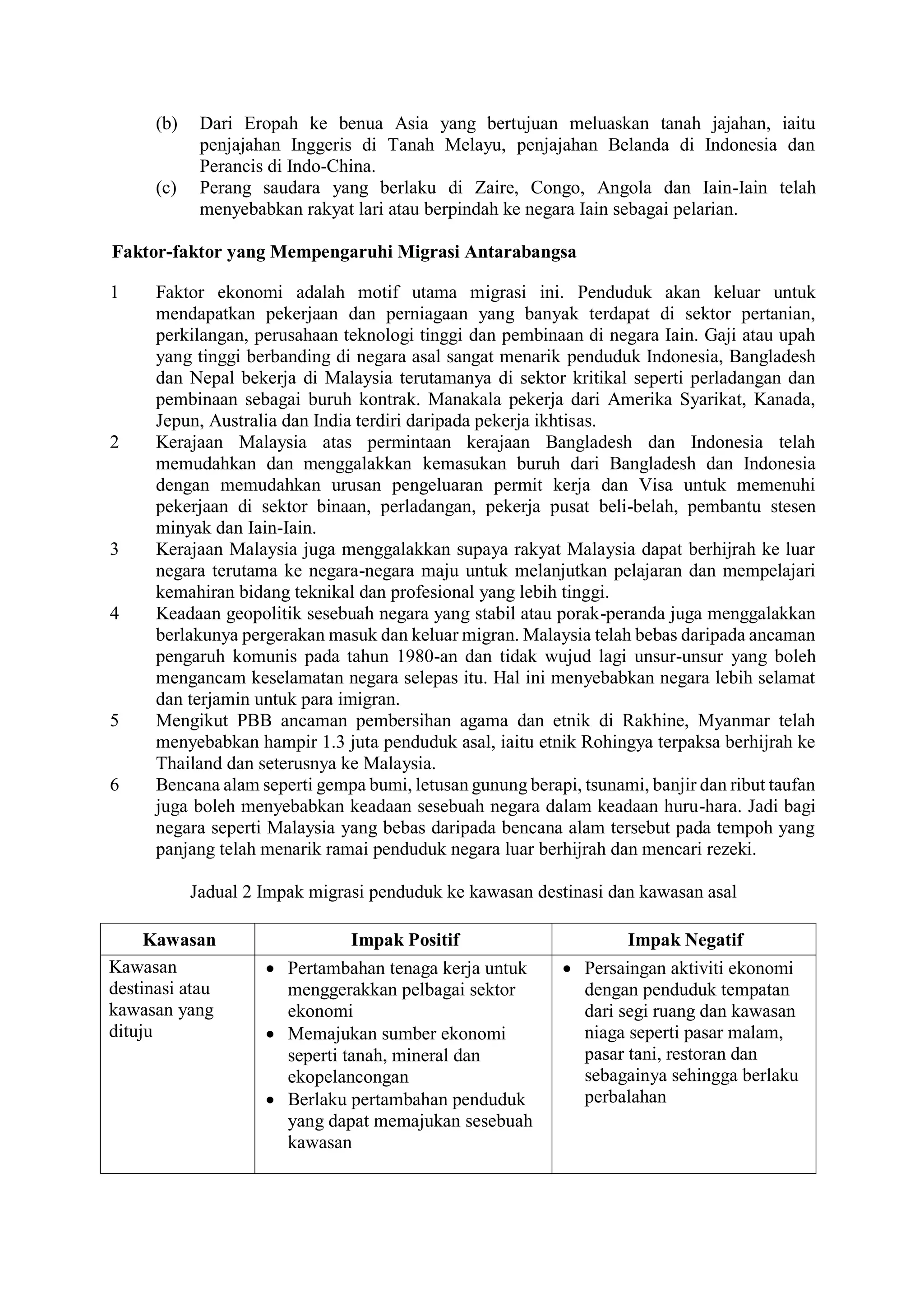 Geografi STPM-Bahagian B-Penduduk | PDF