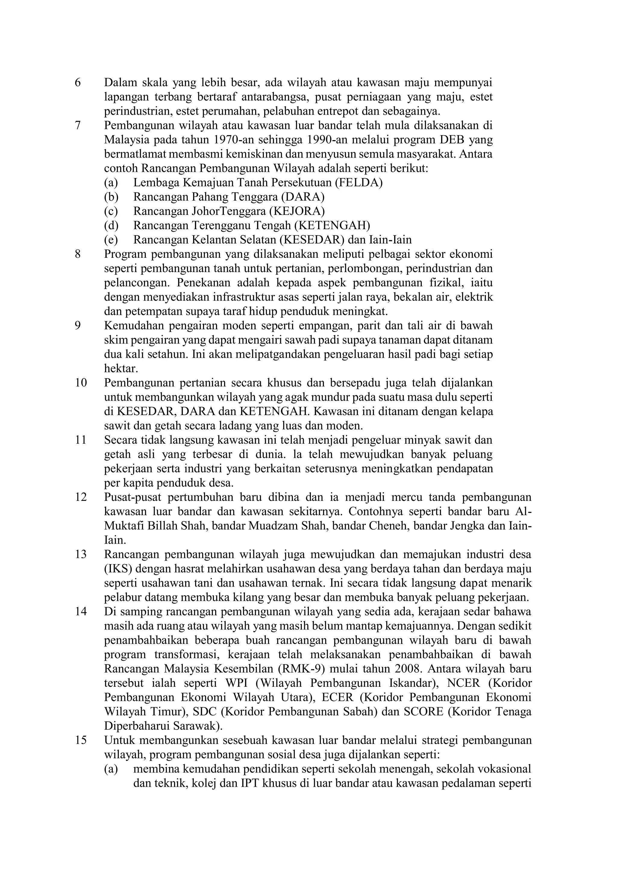 Geografi STPM-Bahagian B-Transformasi Desa dan Pembandaran | PDF