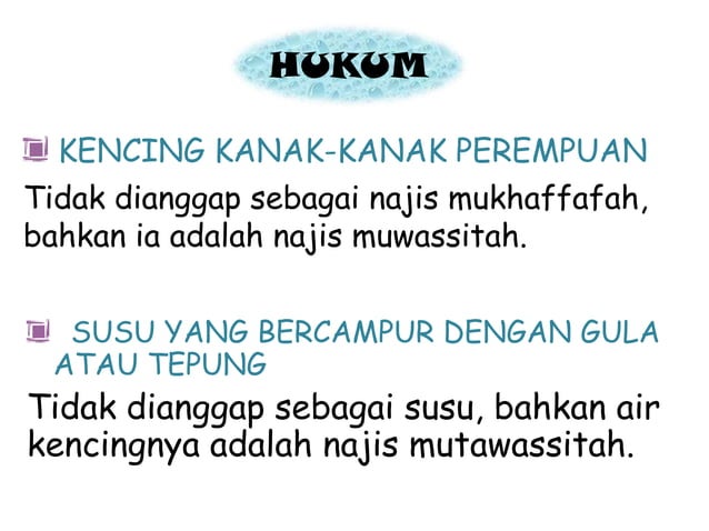 Bahagian najis dan najis mukhaffafah | PPTX