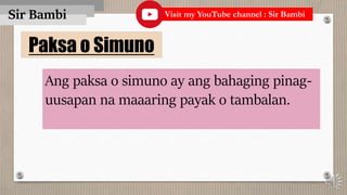 Bahagi at Ayos ng pangungusap || Simuno || Panaguri | PPTX
