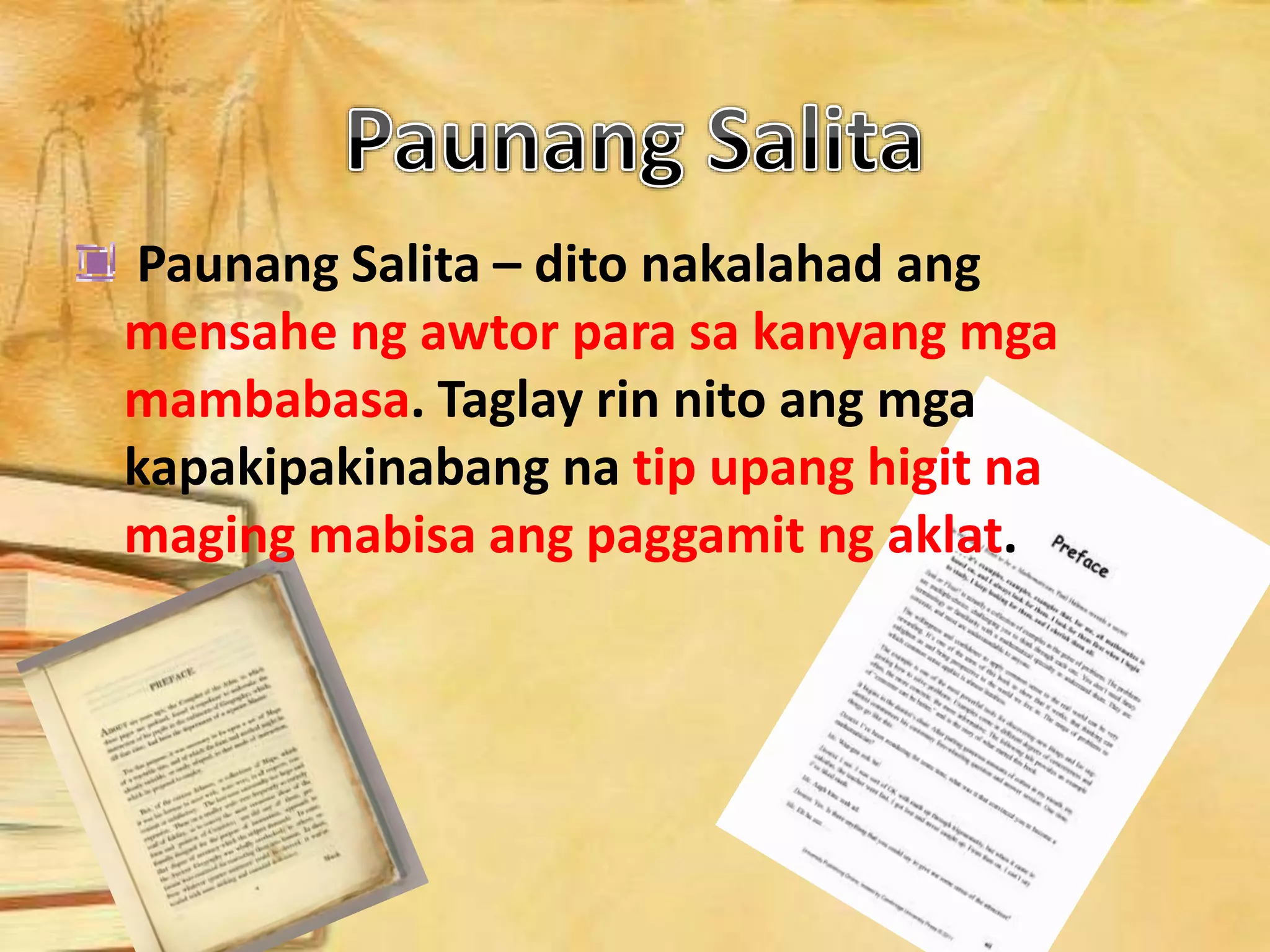 Bahagi ng aklat | PPTX