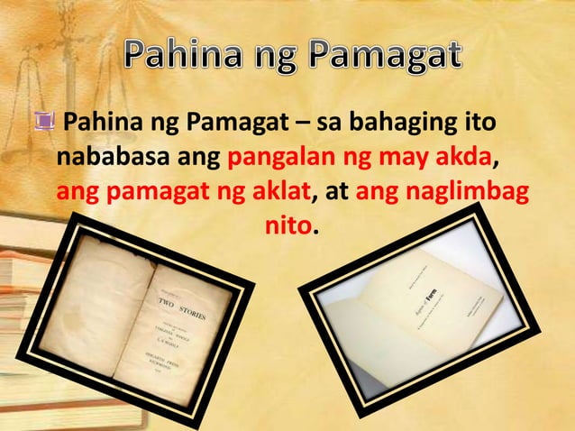 Bahagi ng aklat | PPTX