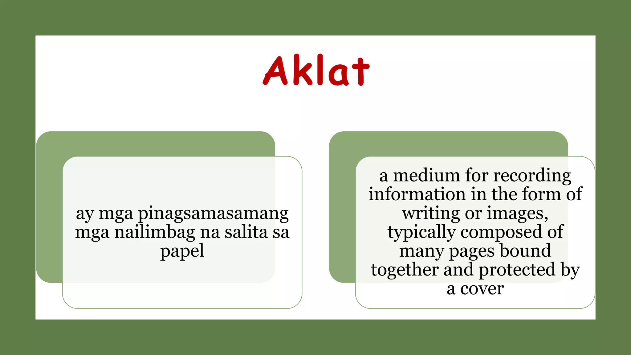 Mga Bahagi ng Aklat | PPTX