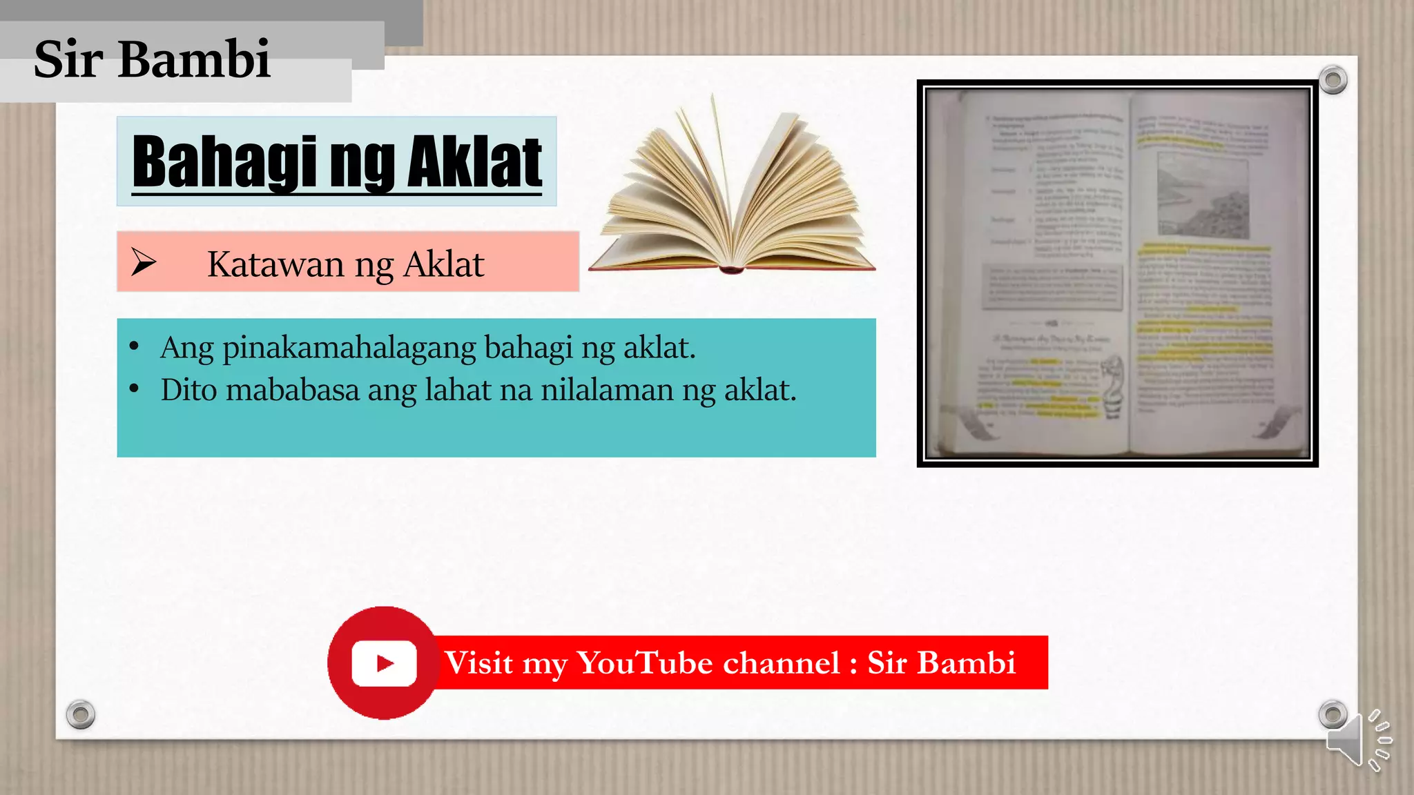Bahagi ng Aklat | PPTX