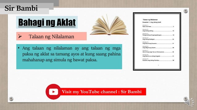 Bahagi ng Aklat | PPTX