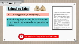Bahagi ng Aklat | PPTX