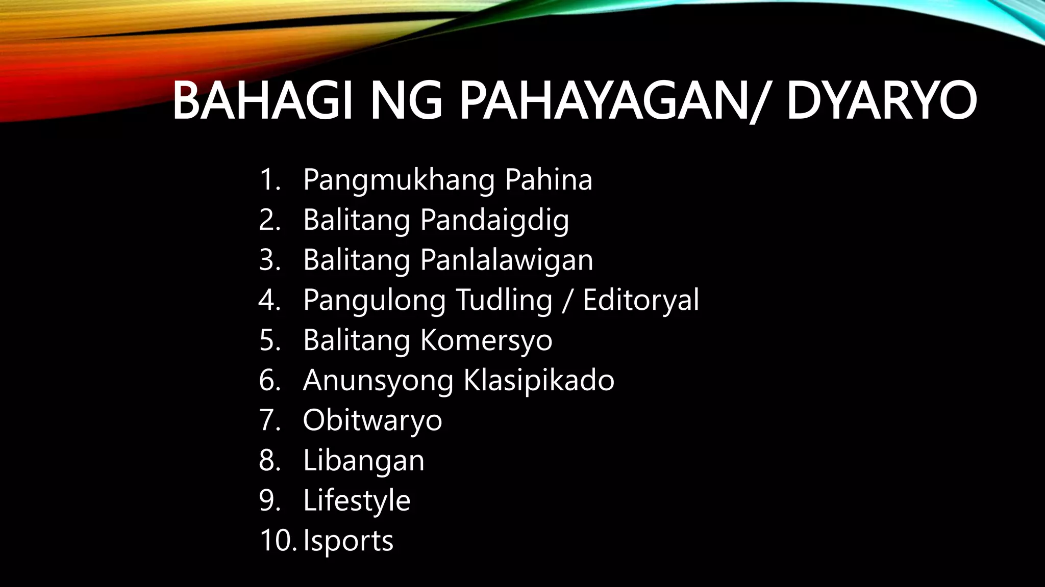 BAHAGI NG DYARYO.pptx