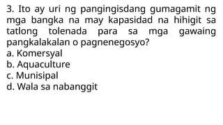 Bahaging Ginagampanan ng Agrikultura, Pangingisda at Paggugubat.pptx