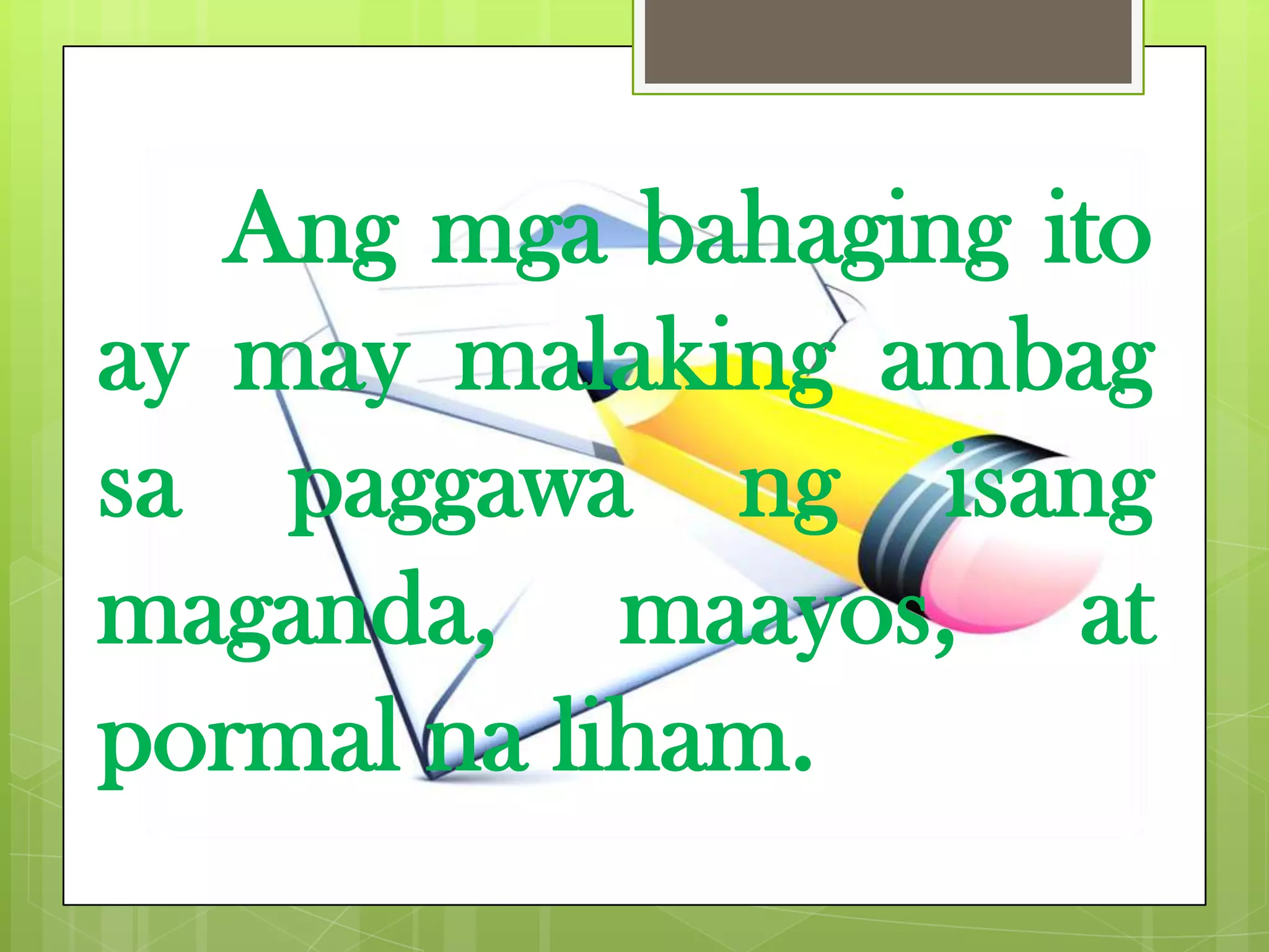 Bahagi ng liham | PPTX