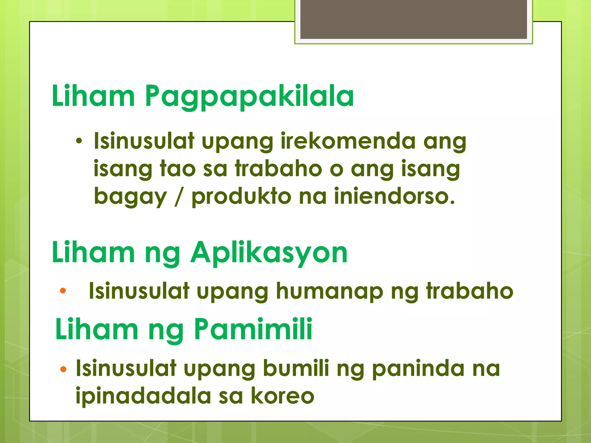Bahagi ng liham | PPTX