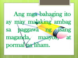 Bahagi ng liham | PPTX