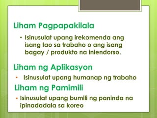Bahagi ng liham | PPTX